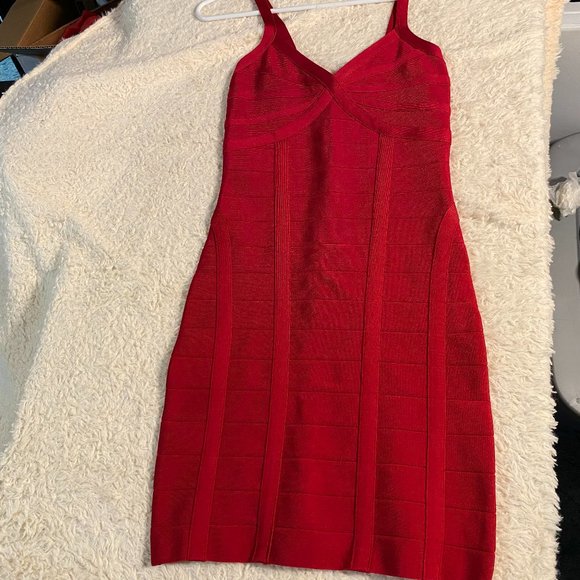 bebe | Dresses | Bebe Red Midi Dress | Poshmark